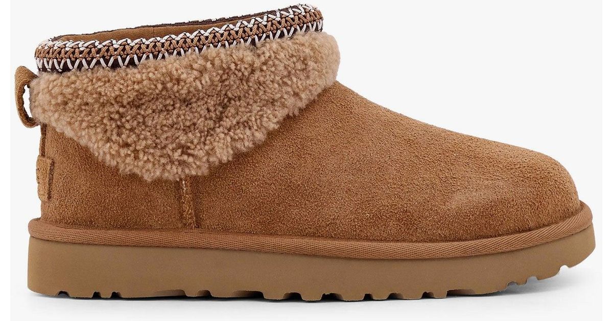 UGG Classic Ultra Mini Maxi Curly in Brown | Lyst