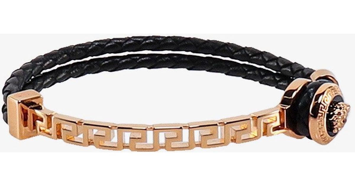 Versace Leather Bracelets in Black for Men - Save 36% | Lyst
