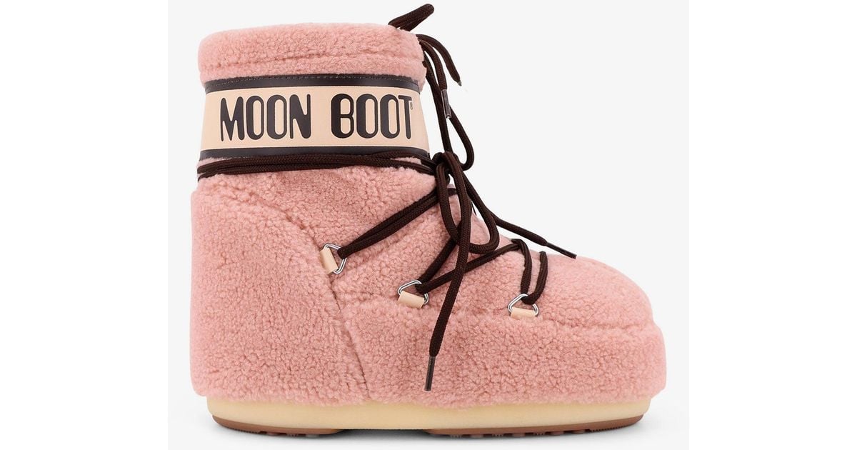 Moon Boot Mb Icon Low Faux Fur Boots in Pink | Lyst UK