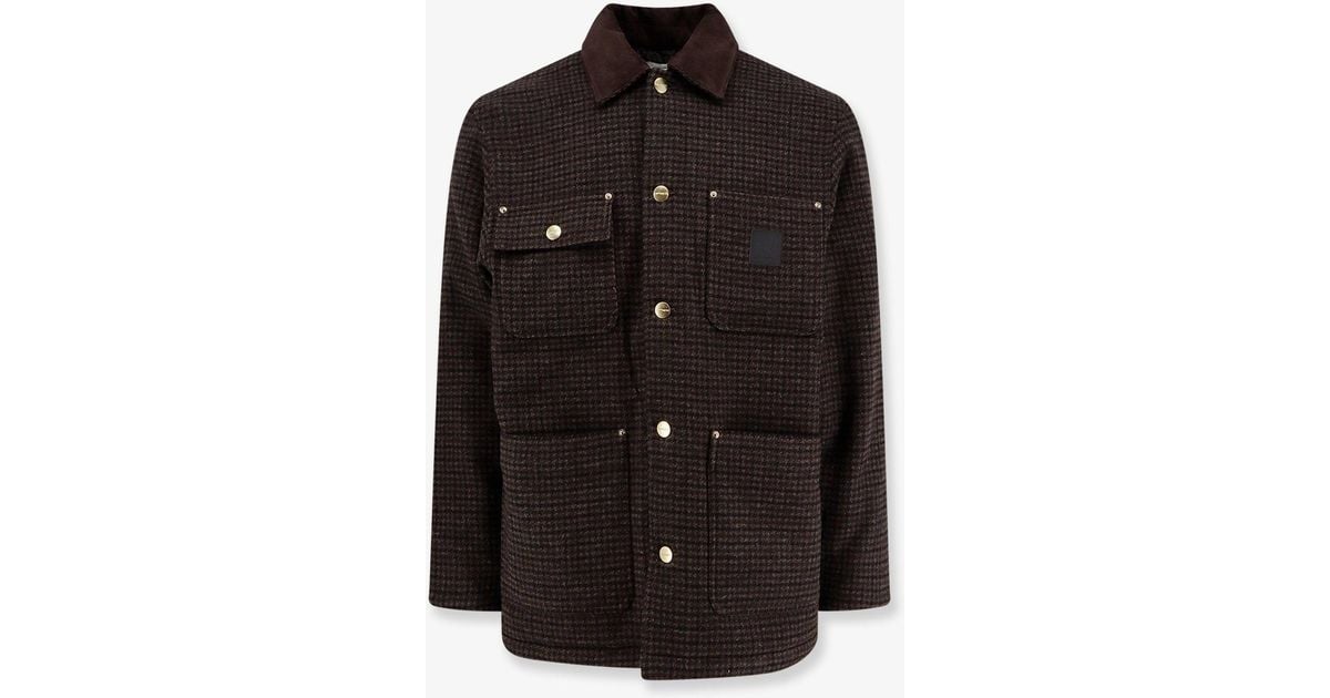 Carhartt Lowis Jacket With Houndstooth Pattern in Black for Men | Lyst UK