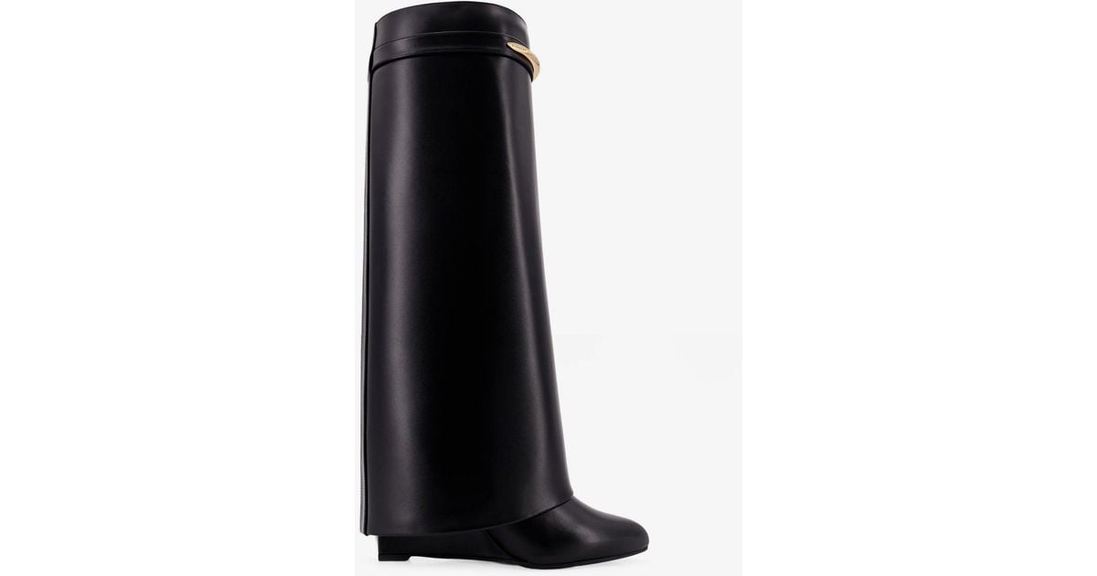 Givenchy Shark Leather Boots in Black | Lyst UK