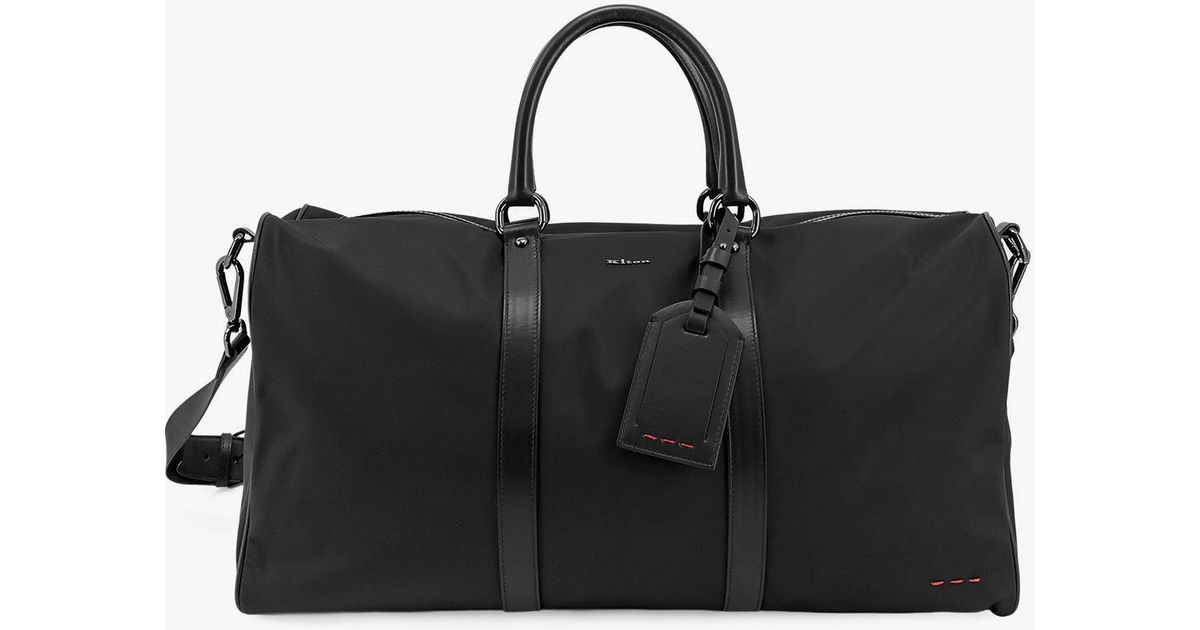 Kiton Nylon Duffel Bag With Leather Inserts in Black for Men | Lyst