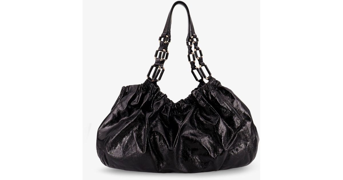 Stella Maxwell X Marella Patent Leather Shoulder Bag in Black | Lyst UK
