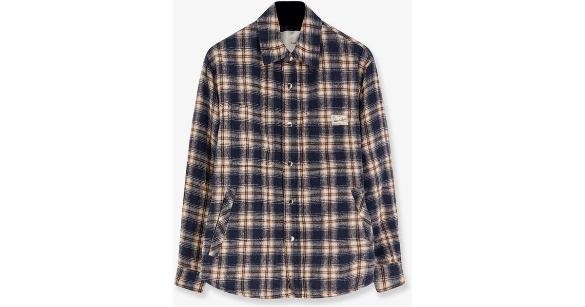 DUNST Madras Pattern Flannel Jacket in Blue | Lyst UK