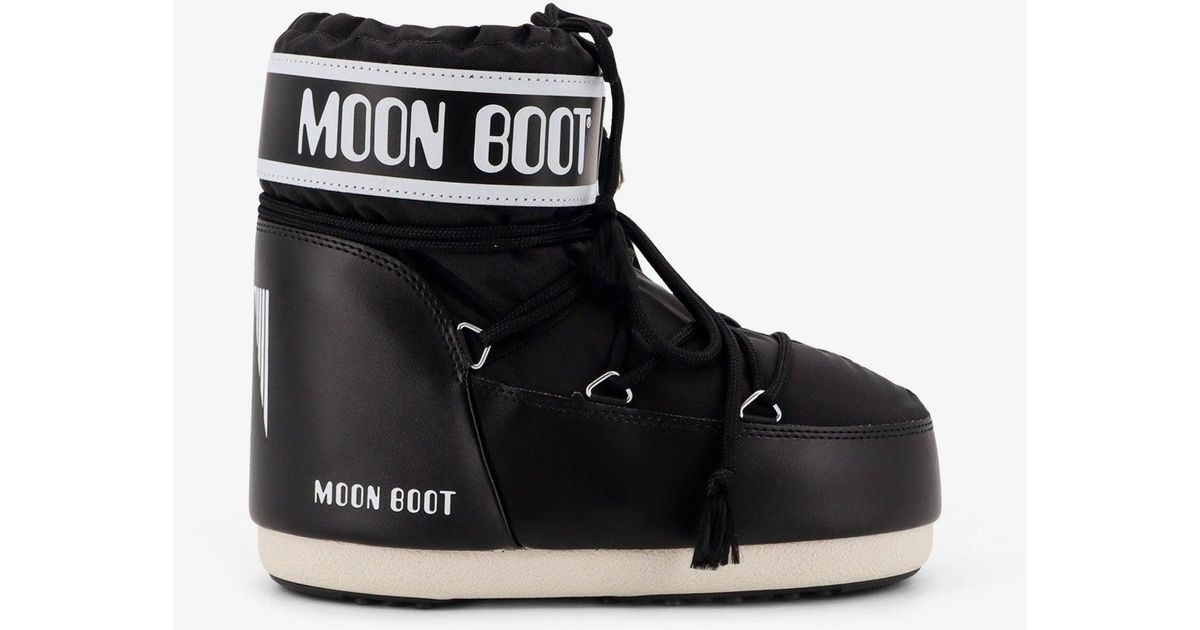 Moon Boot Icon Low Nylon Boots in Black | Lyst UK