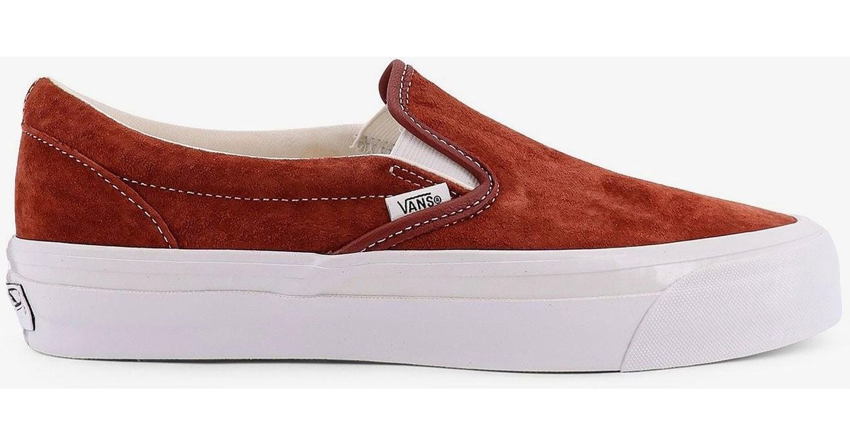 Vans Lx Classic Slip-On 98 Low-Top Suede Sneakers in Red for Men | Lyst UK