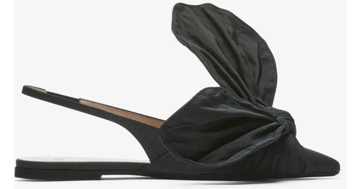 N°21 Bow-detail Slingback Ballet Pumps in Black | Lyst