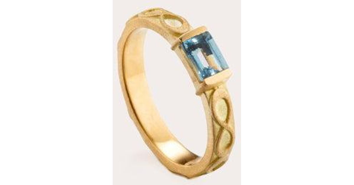 Elizabeth Moore Infinity 18K Aquamarine Ring in Metallic | Lyst