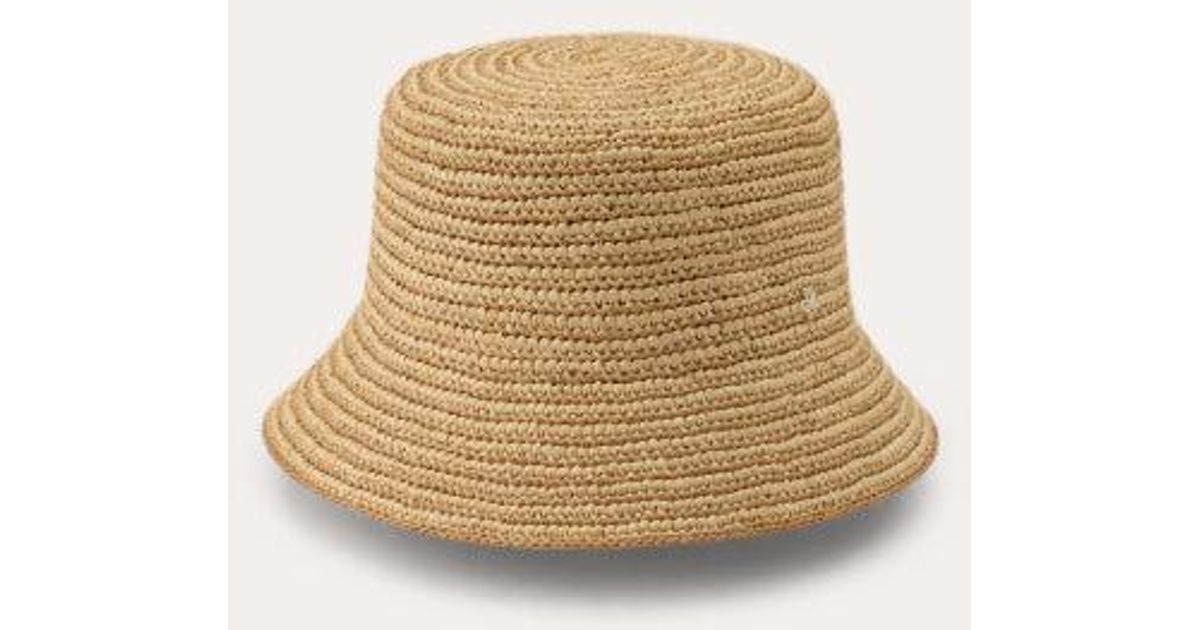 Helen Kaminski Nala Crocheted Raffia Bucket Hat in Natural | Lyst