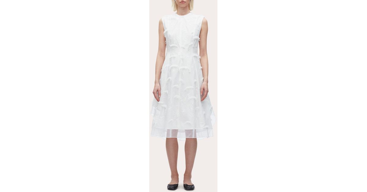 3.1 Phillip Lim Embroidered Fil-Coupé A-Line Midi Dress in White | Lyst