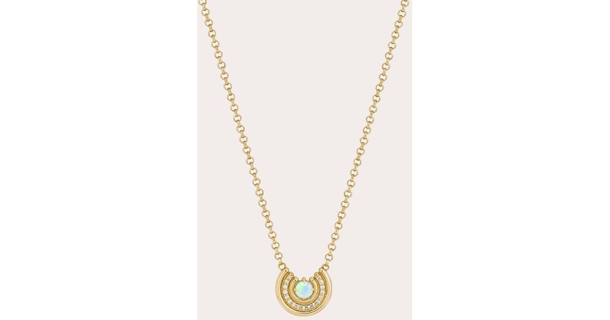 ParkFord Opal & Diamond Revival Row Pendant Necklace in Natural | Lyst