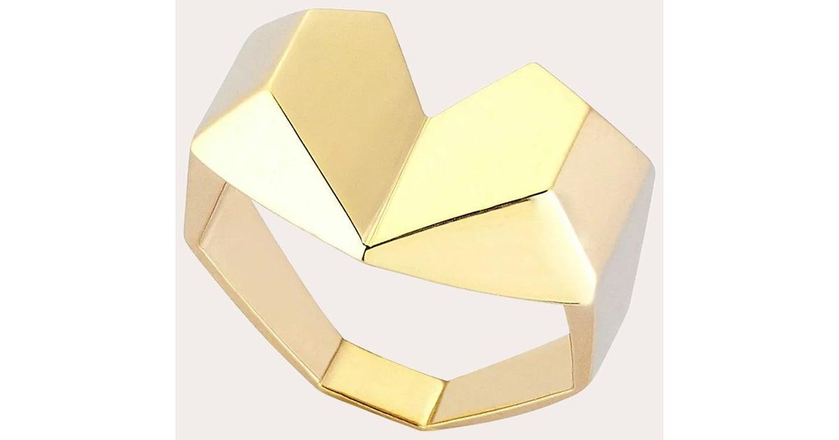 Her Story Origami Love 14K Ring in Metallic | Lyst