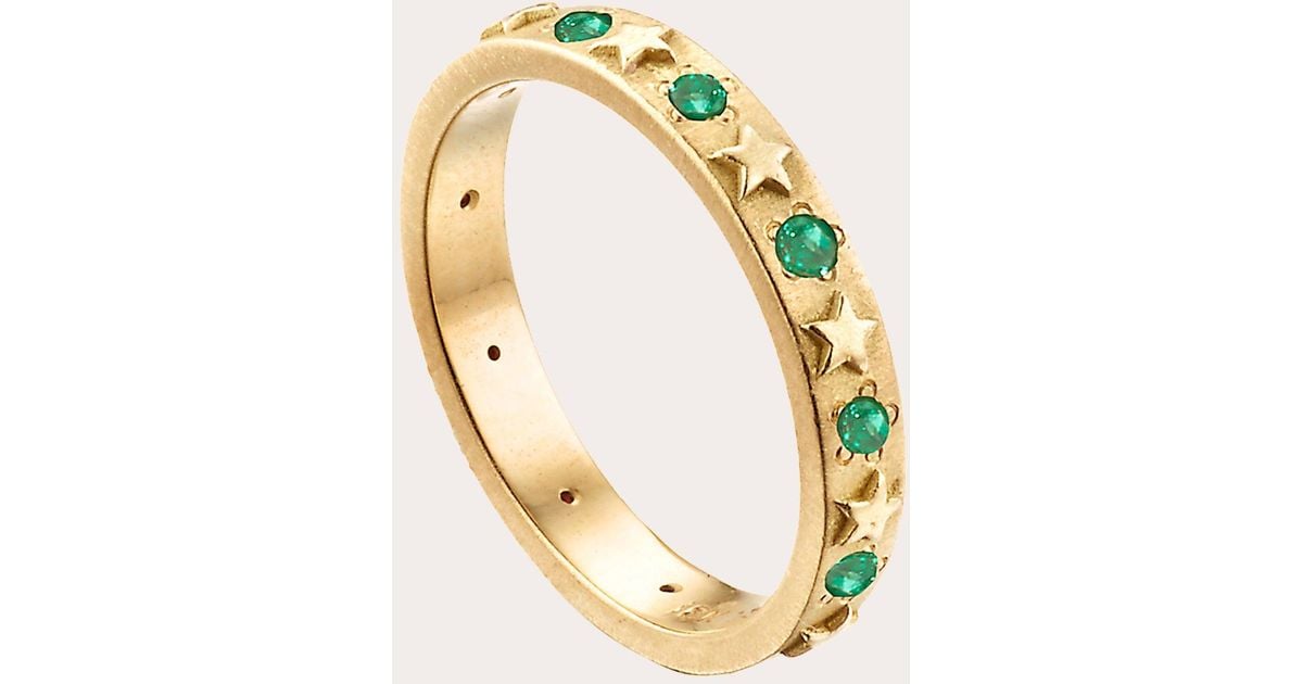 Elizabeth Moore Celestial 18K Emerald Star Ring in Metallic | Lyst
