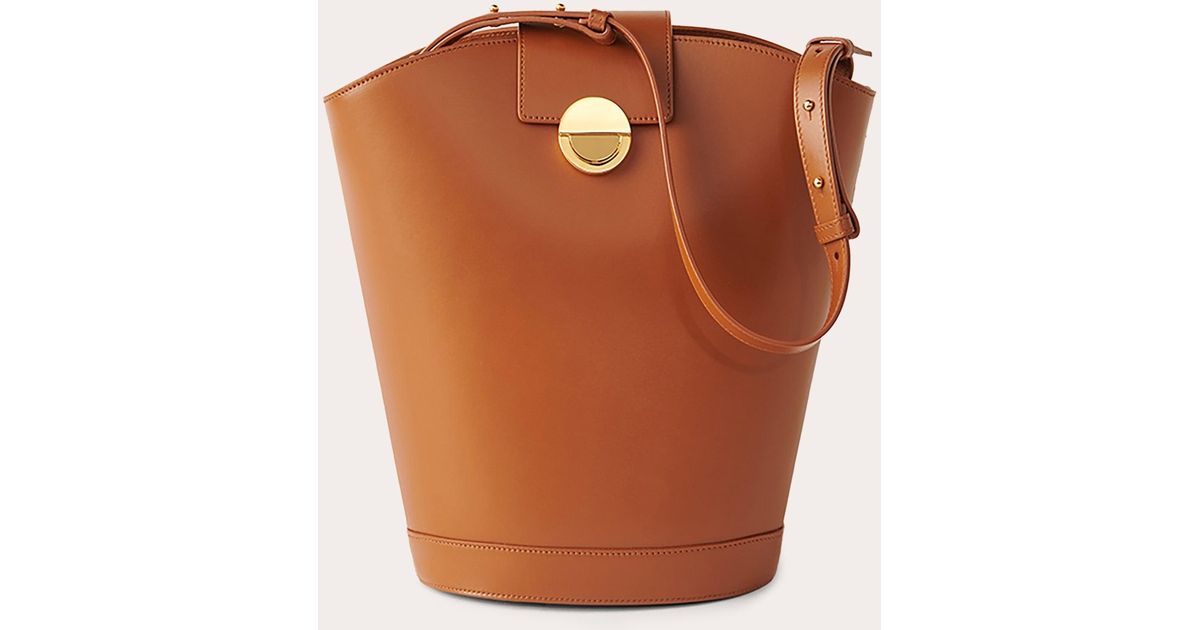 Objets Daso Vivian Leather Bucket Bag in Brown | Lyst