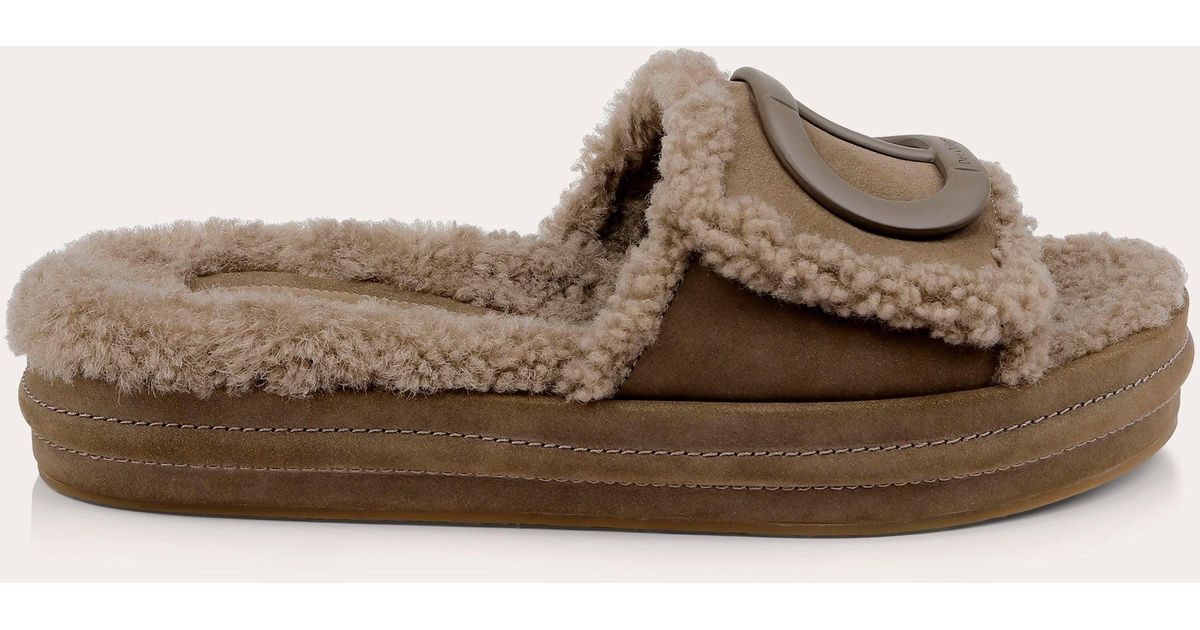 Dee Ocleppo Lima Plush Slide in Brown | Lyst