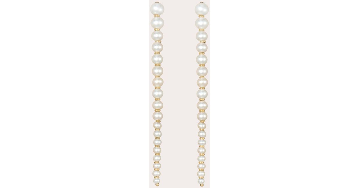 Roberta Do Rio Soleil 18K Pearl Earrings in Natural | Lyst