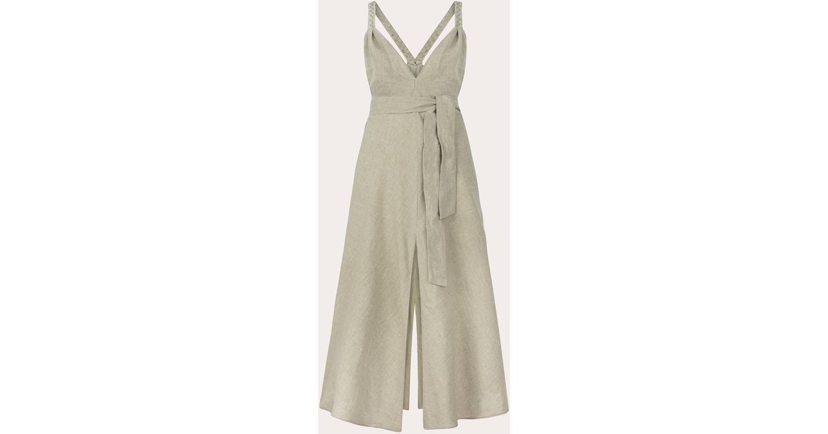 Labeca Sloane Braided Linen Dress in Natural | Lyst