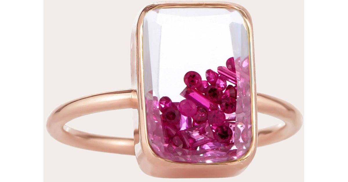 Moritz Glik Ten Fourteen Ruby Petite Ring 18K in Pink | Lyst
