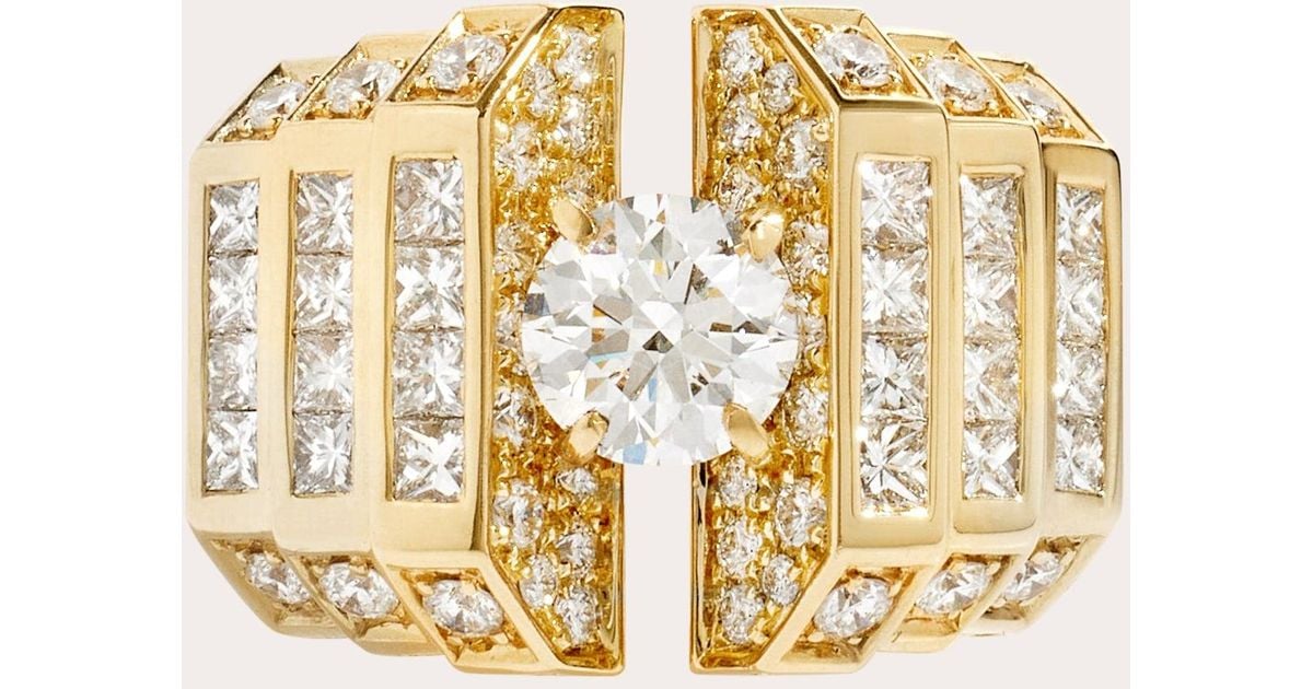 Statement Paris Meaningful 18K Diamond Ring in Metallic | Lyst