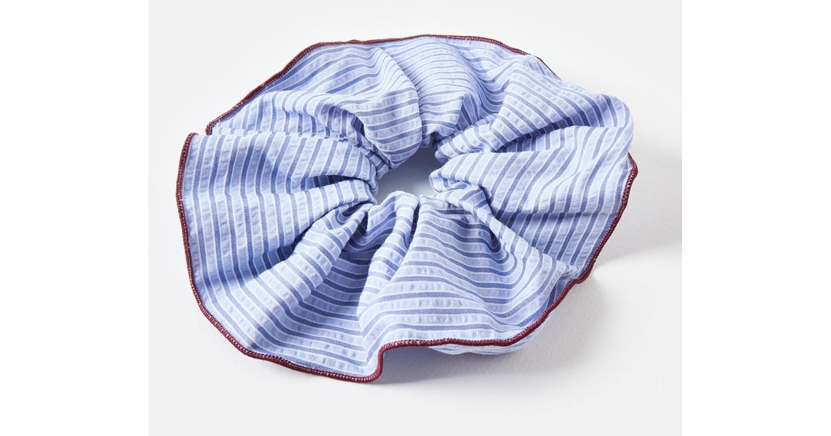 Oliver Bonas Haden Stripe Large Scrunchie in Blue | Lyst UK