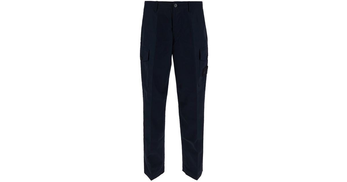 Stone Island Ghost Cargo Pants in Blue for Men | Lyst