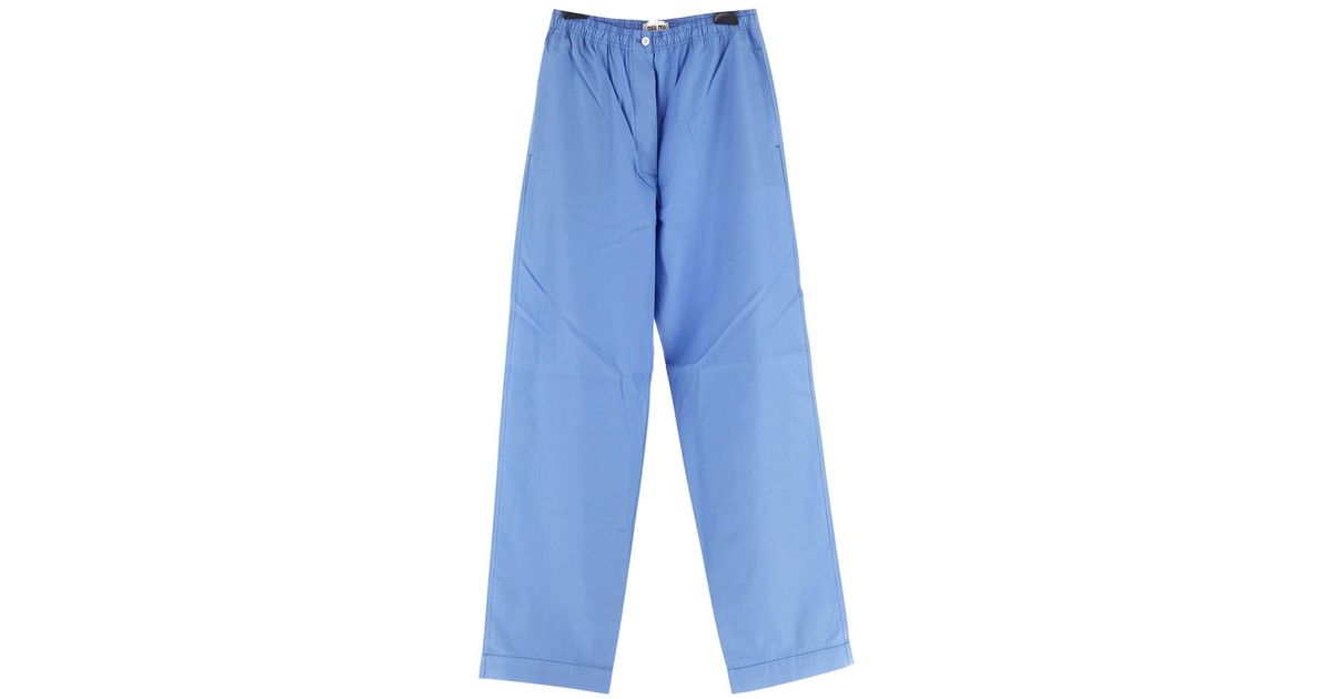 Miu Miu Logo Trouser in Blue | Lyst
