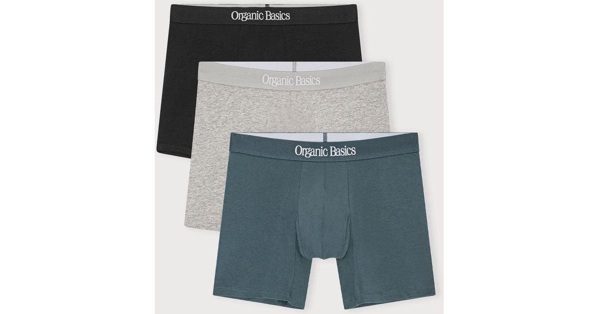 Organic Basics Core Easy Fit Boxer Briefs 3-Pack Melange Thunder in ...