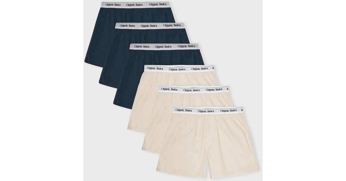 Organic Basics Easy Boxer Shorts 6-Pack Midnight Sandstone in Blue for ...