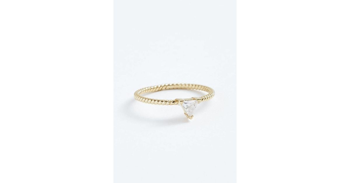 Stephanie Grace Jewellery Triangle Twist Ring in White | Lyst UK