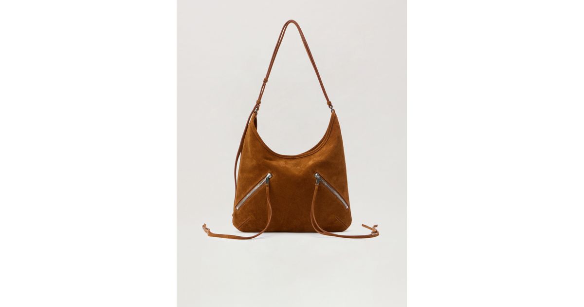 Palm Angels Zip-Up Suede Maxi Bag in Brown | Lyst UK