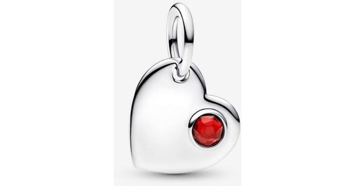 PANDORA January Heart Dangle Charm in White | Lyst UK