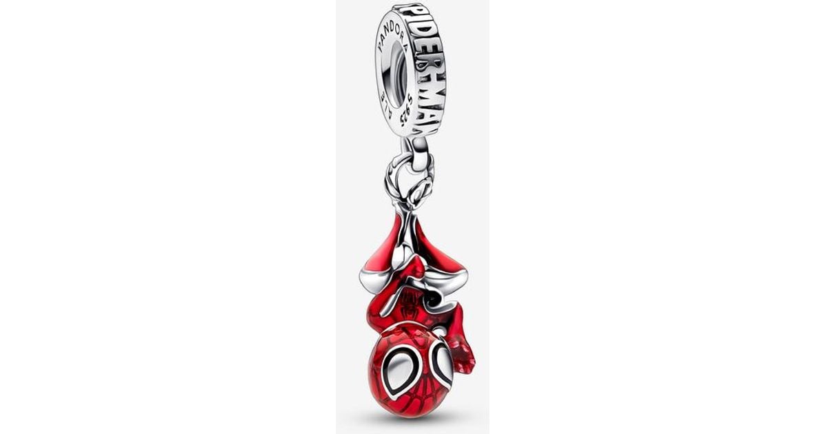 PANDORA Marvel Hanging Spider- Dangle Charm in Red | Lyst UK
