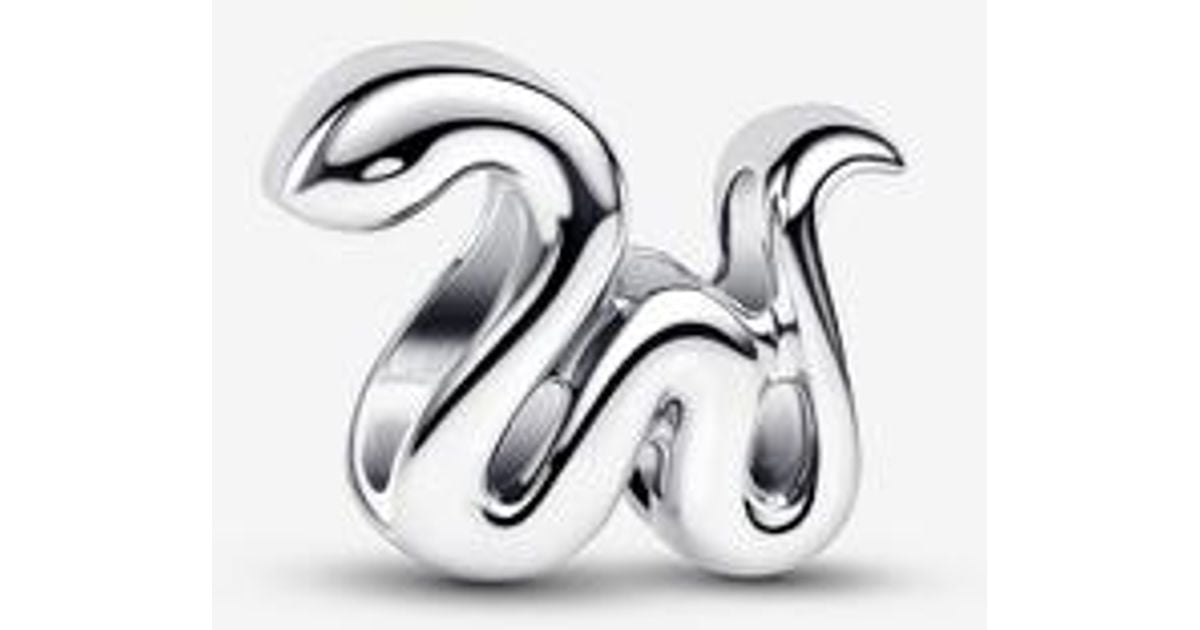 PANDORA Snake Mini Charm in White | Lyst UK