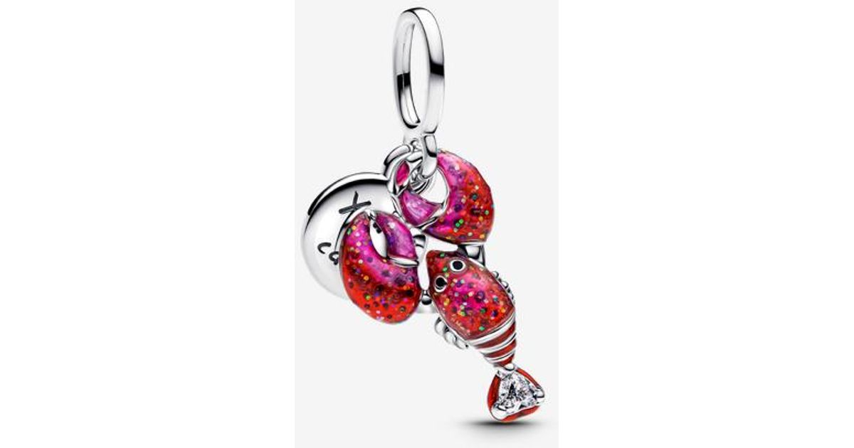 PANDORA Love Lobster Double Dangle Charm in Red | Lyst UK