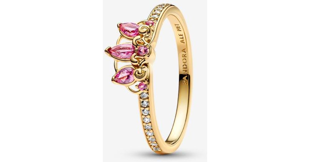 PANDORA Disney Princess Rapunzel Tiara Ring in Metallic | Lyst UK