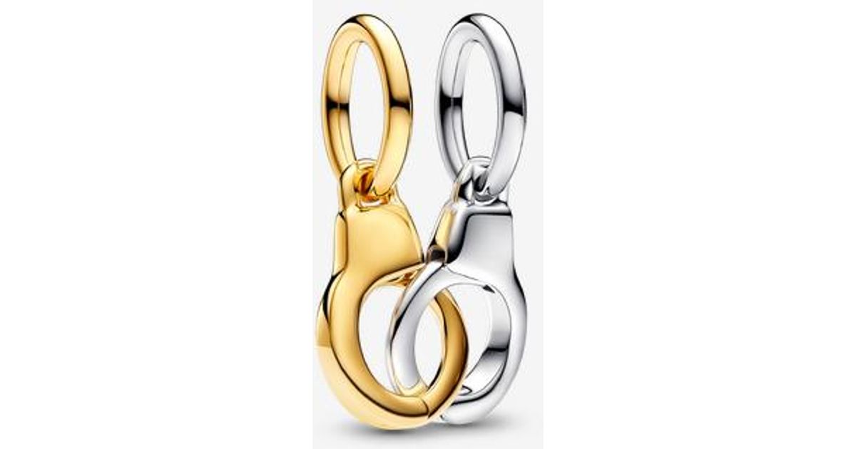 PANDORA Openable & Splittable Handcuffs Dangle Charm in Metallic | Lyst UK