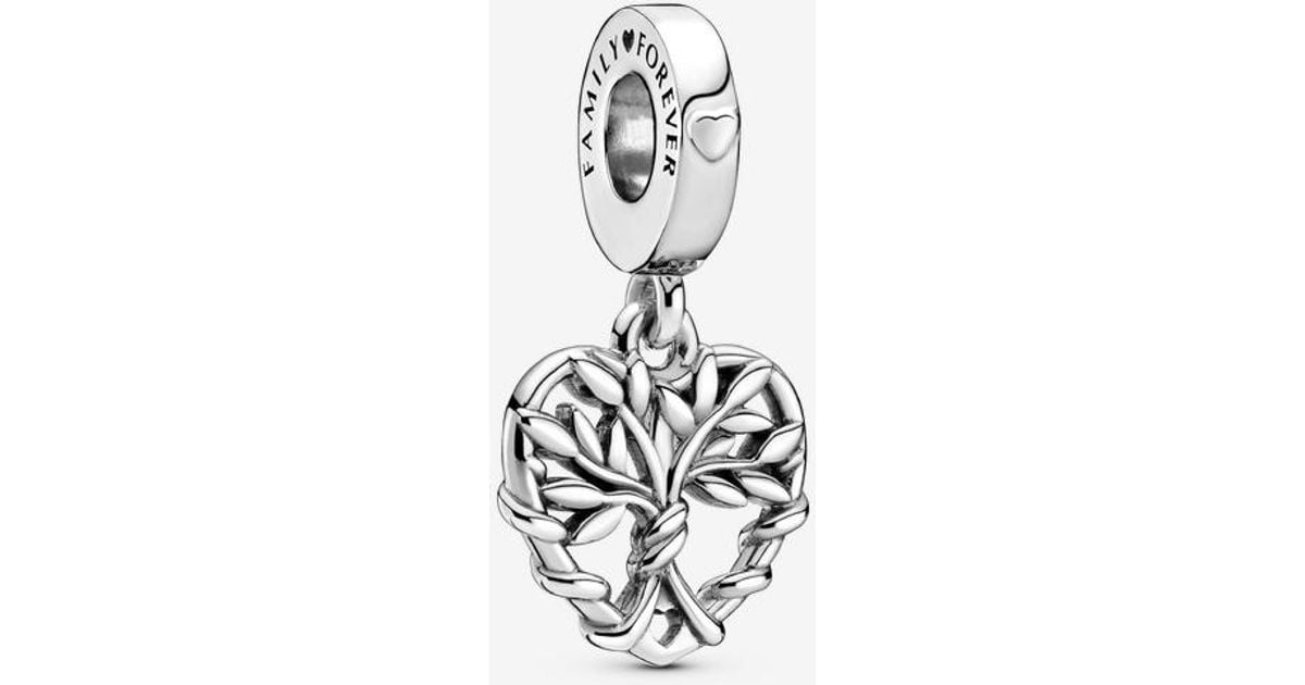 PANDORA Heart Family Tree Dangle Charm in Metallic | Lyst UK