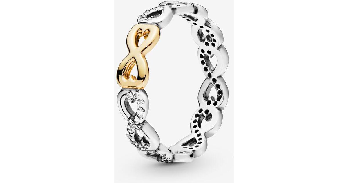 PANDORA Sparkling Infinity Band Ring in Metallic Lyst UK