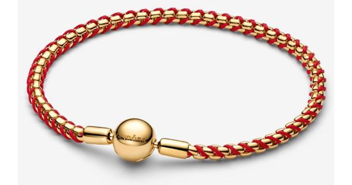 PANDORA Cord Snake Chain Bracelet in Brown | Lyst UK