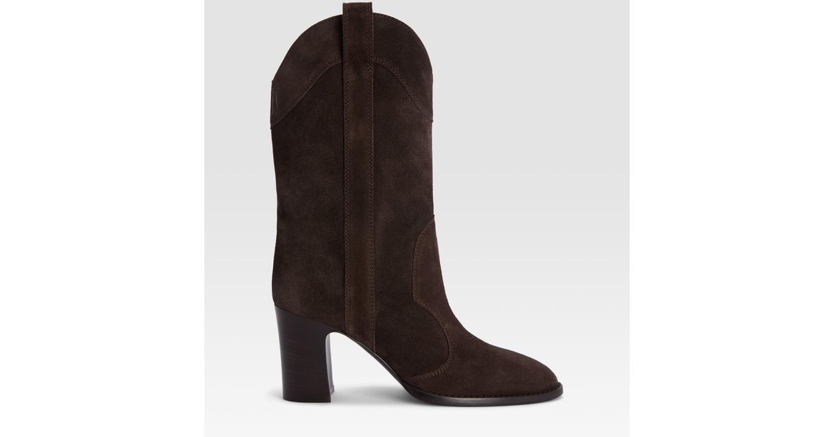 Paris Texas Suede Boot in Brown | Lyst