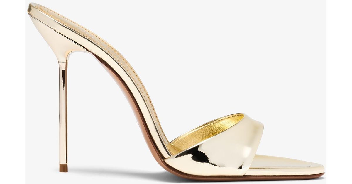 Paris Texas Mirrored Leather Mule in White | Lyst