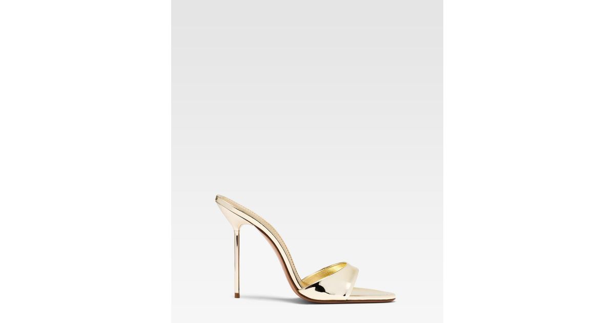 Paris Texas Mirrored Leather Mule in White | Lyst