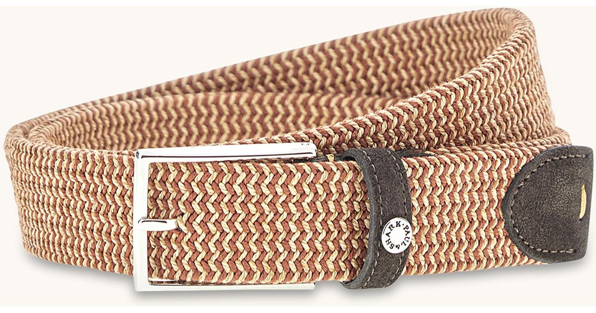 Paul & Shark Elastic Braided Belt With Suede Finishes in Natural for ...
