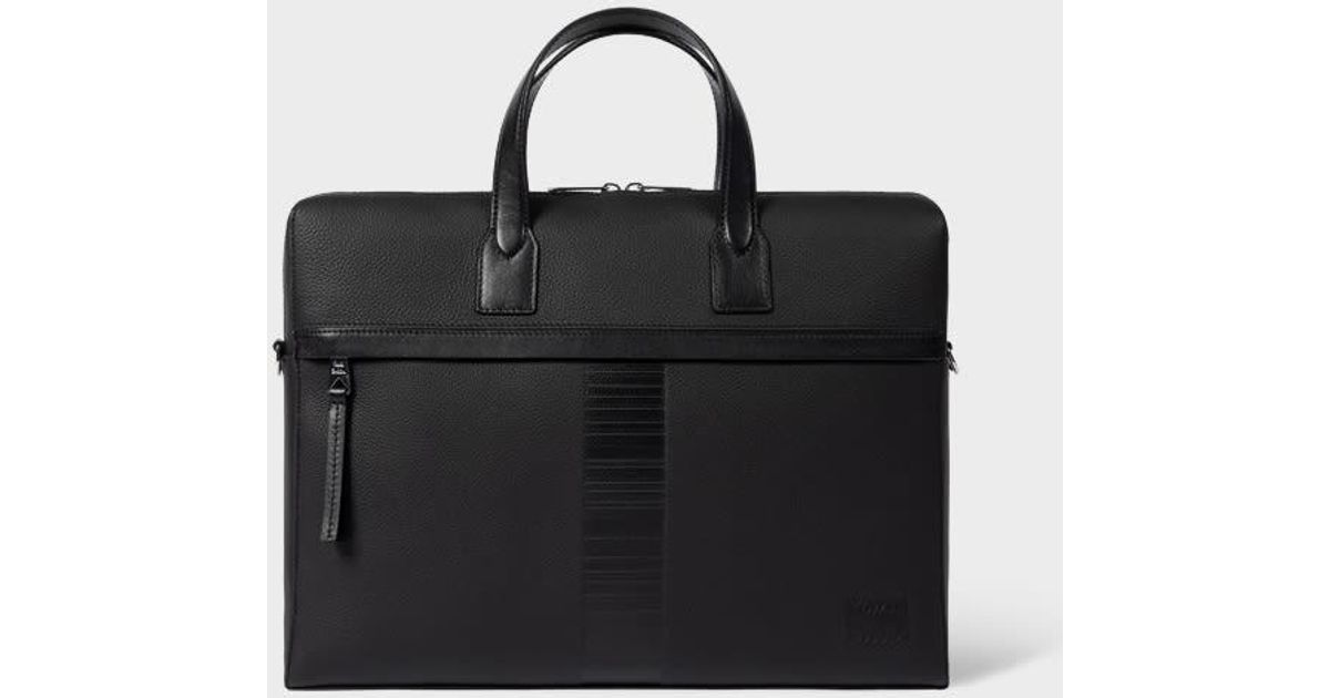 Paul Smith Leather 'Shadow Stripe' Slim Zip Folio in Black for Men | Lyst