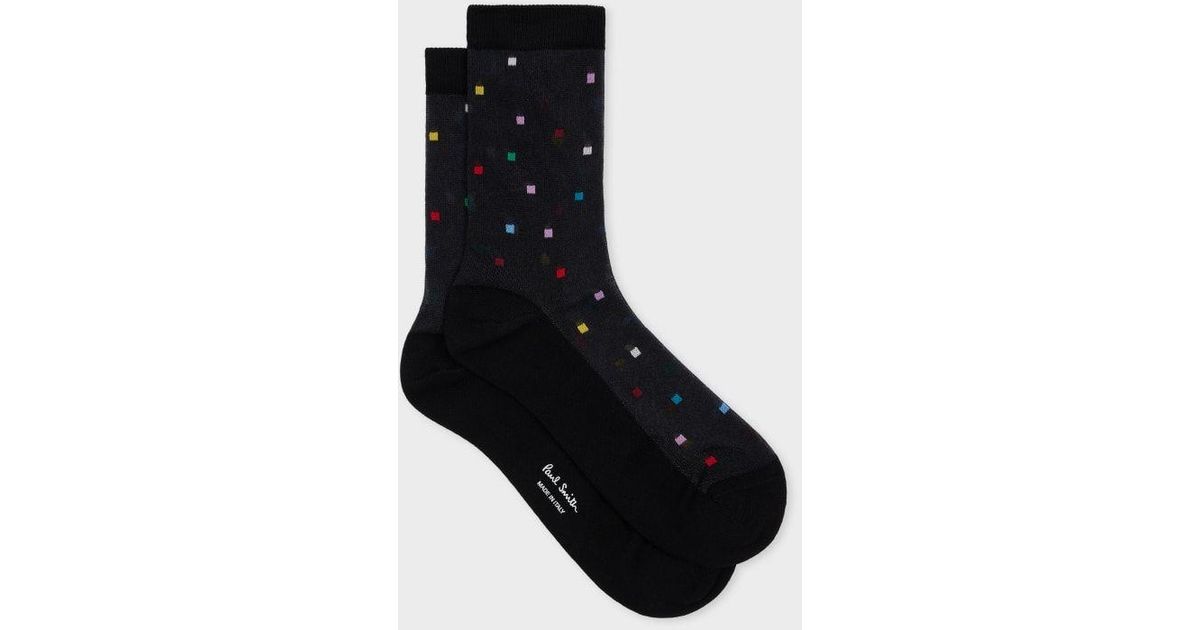 Paul Smith Sheer Multicolour 'Tile' Socks in Black | Lyst UK