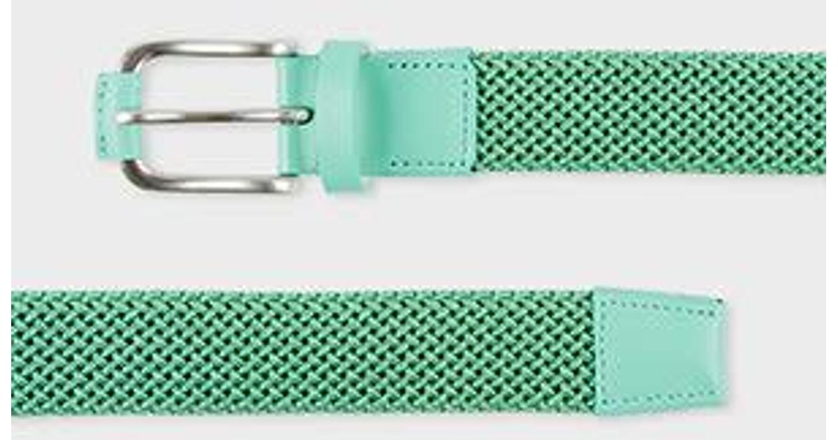 Paul Smith Mint Woven Stretch Belt in Green for Men | Lyst UK