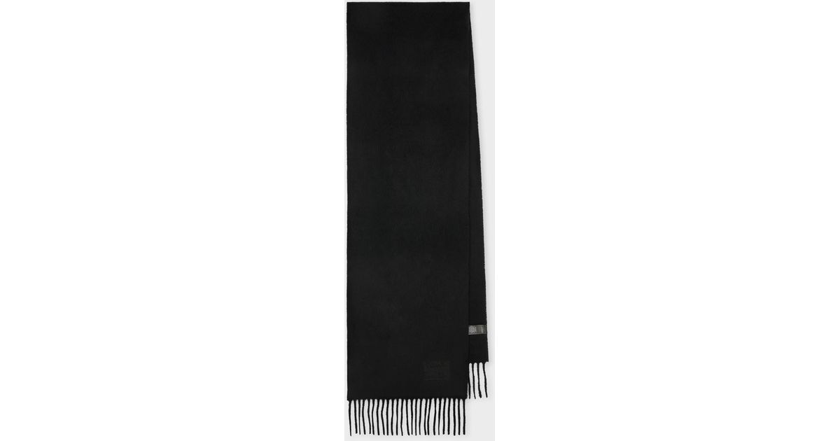 Paul Smith Cashmere Logo Scarf in Black for Men | Lyst UK