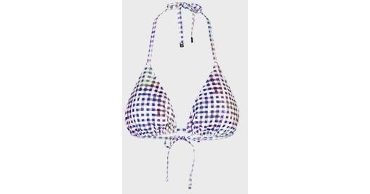 Paul Smith Mauve Check Triangle Bikini Top in Blue | Lyst