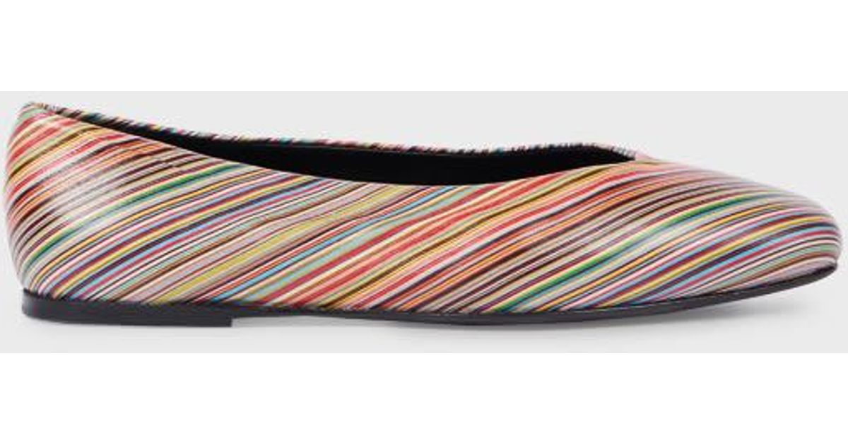 Paul Smith Signature Stripe Leather 'Topanga' Ballet Flats | Lyst