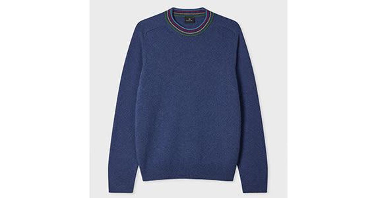 Paul Smith Mid Merino Wool 'Sports Stripe' Sweater in Blue for Men ...
